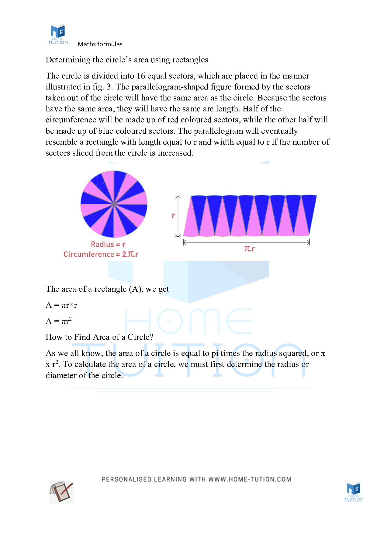 Area of a Circle - Formula, Derivation, Definition & Solved Examples